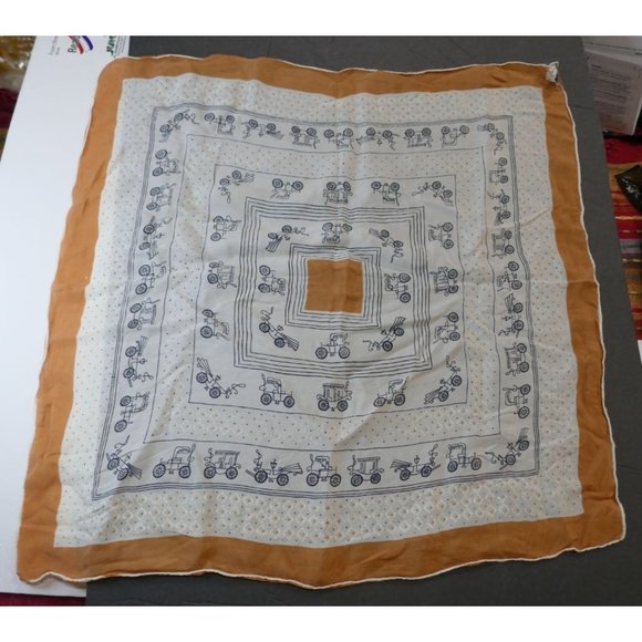 Accessories | Vintage Silk Handkerchief Decorated With Antique Vehicles ...